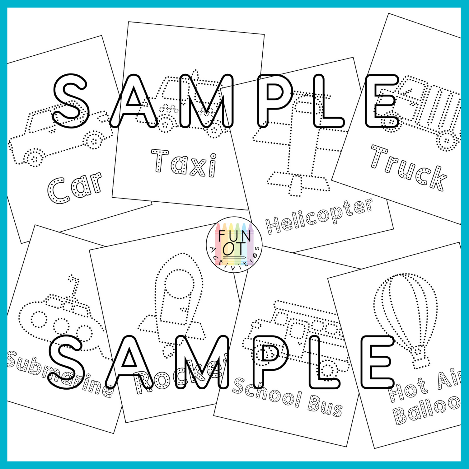 Transportation Fine Motor Push Pin Art - Your Therapy Source