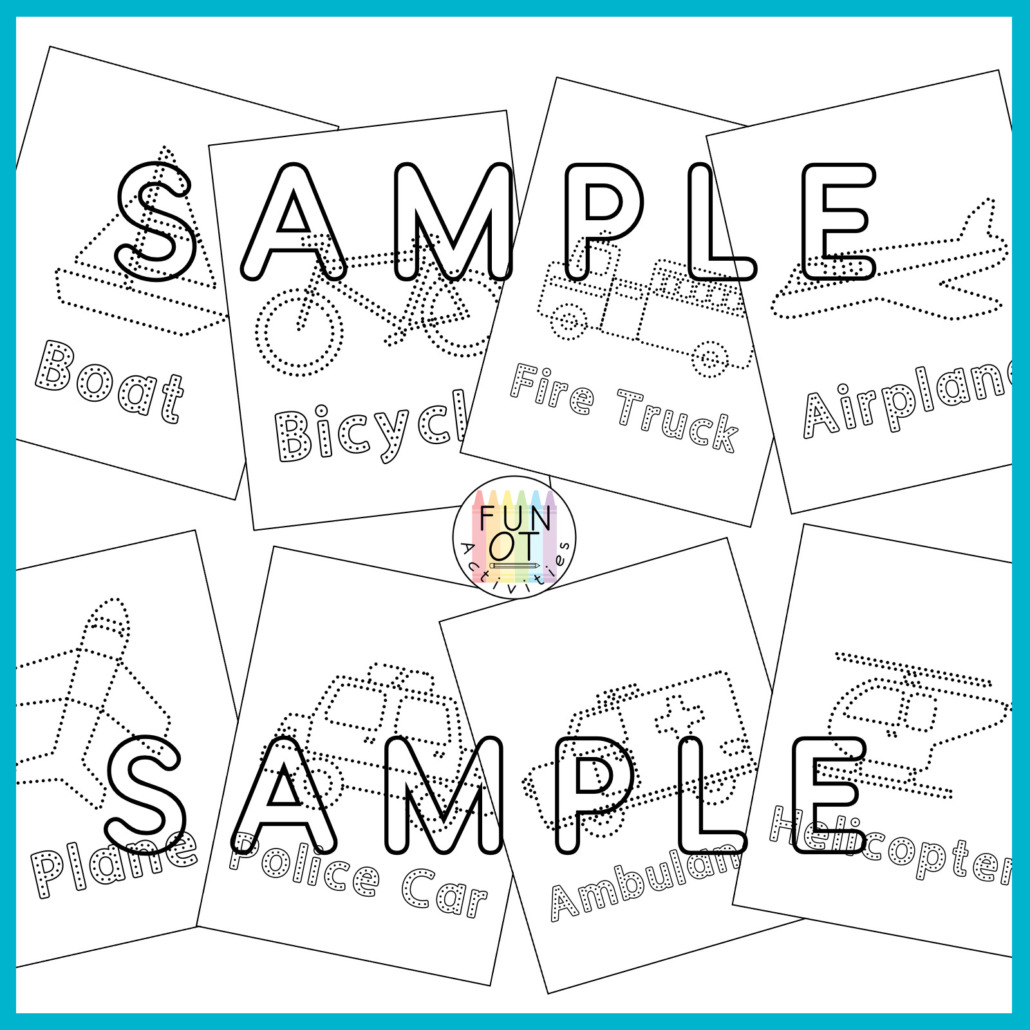 Transportation Fine Motor Push Pin Art - Your Therapy Source