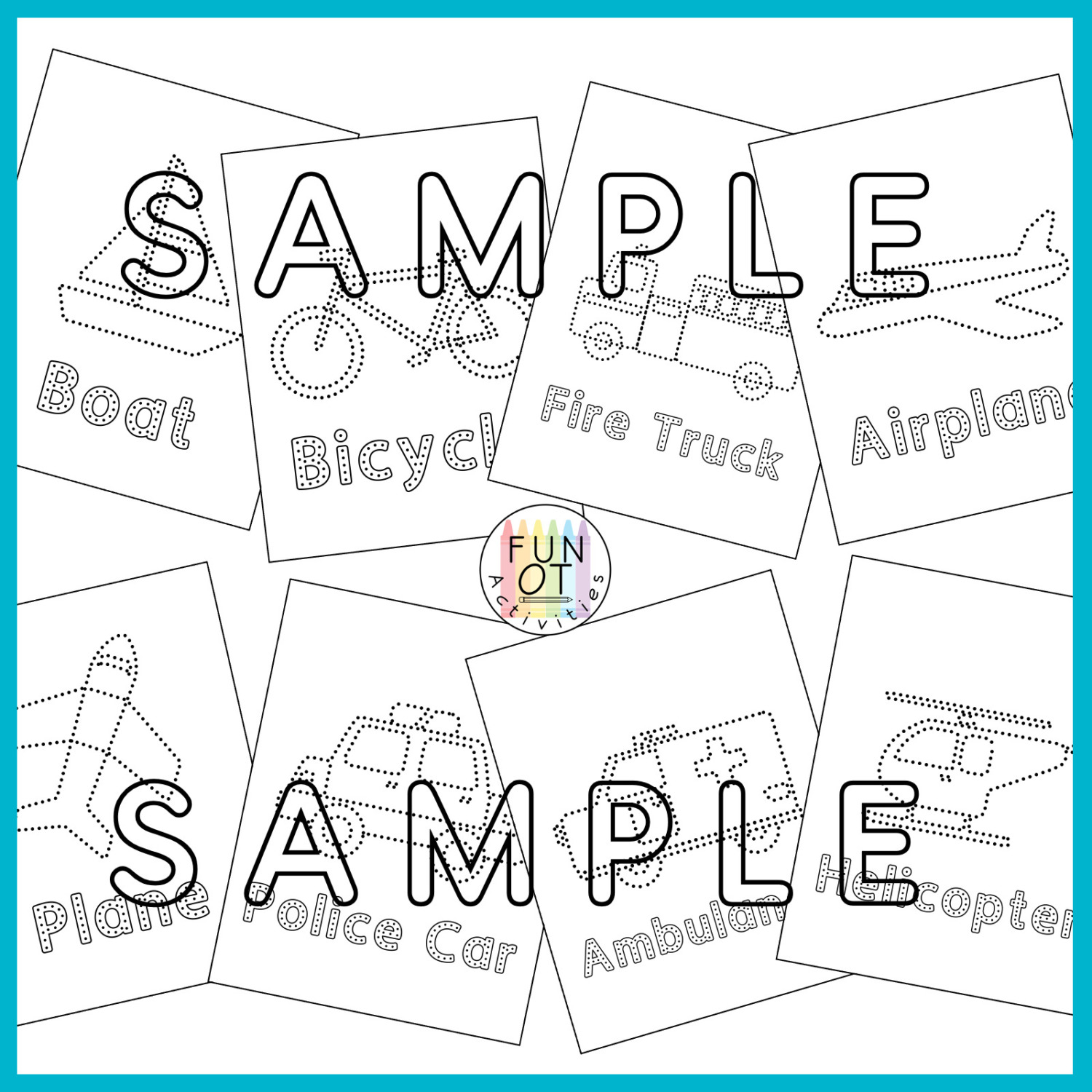 Transportation Fine Motor Push Pin Art - Your Therapy Source