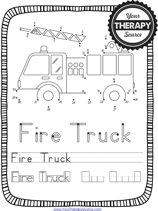 Transportation Dot to Dot Free PDF - Your Therapy Source