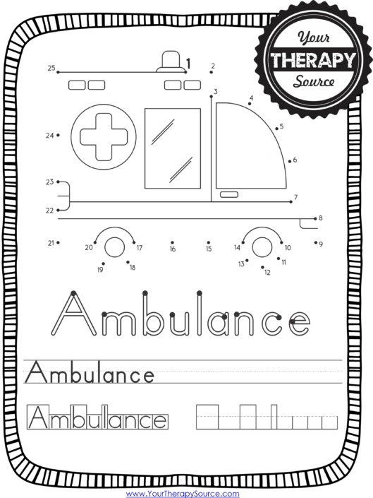 Transportation Dot to Dot Free PDF - Your Therapy Source