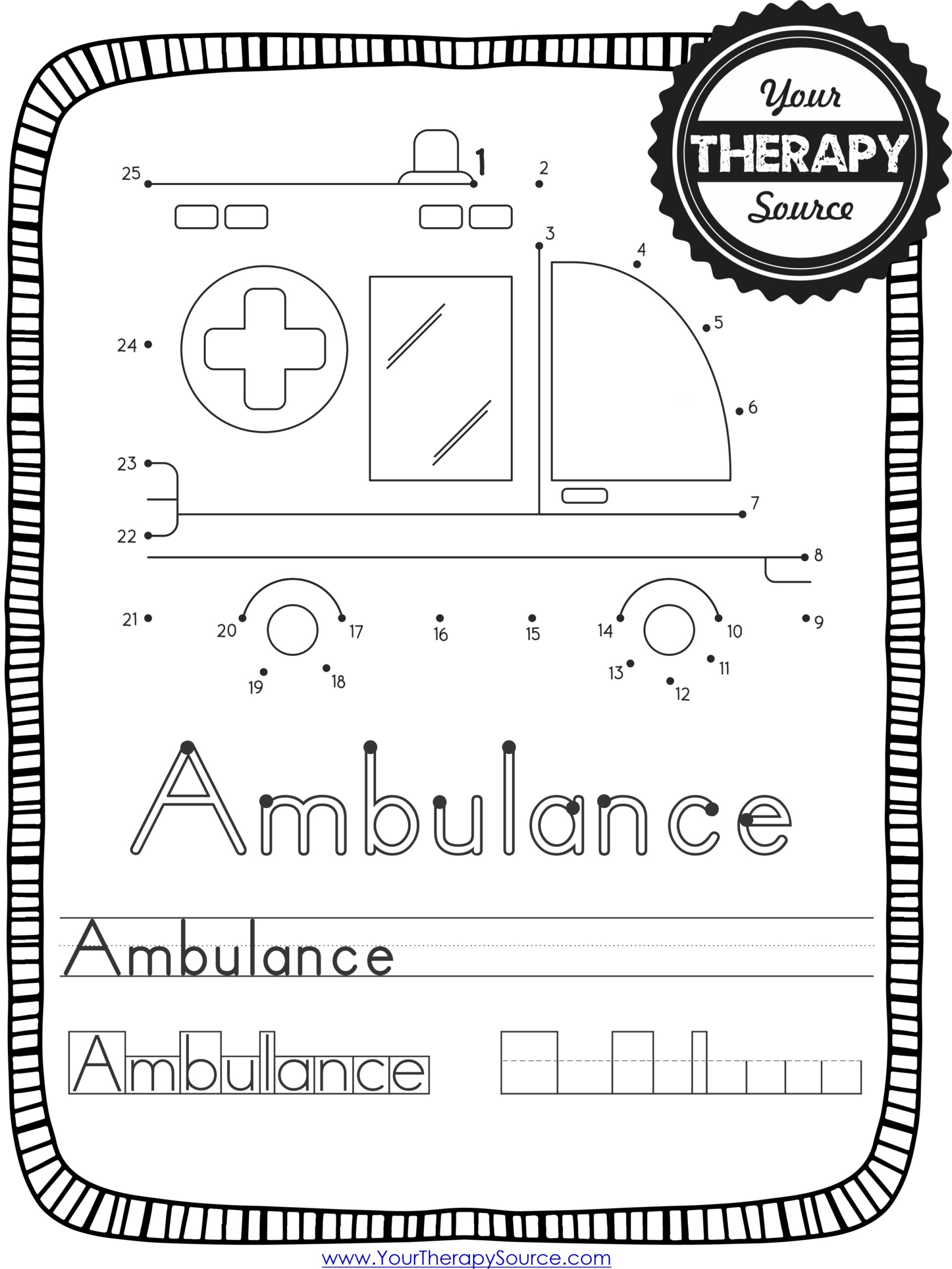 Transportation Dot to Dot Free PDF - Your Therapy Source