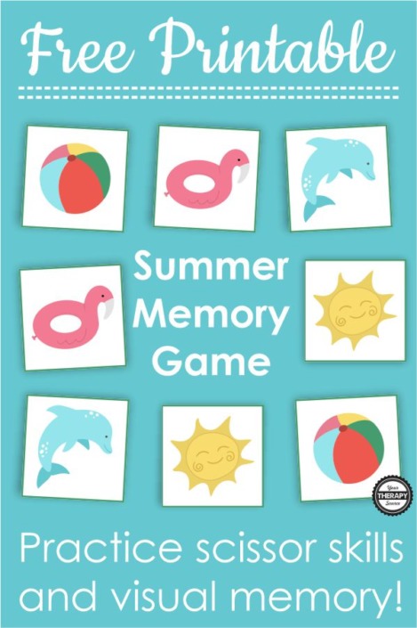 Summer Memory Game Free Printable - Your Therapy Source