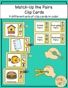 Match the Pairs Clip Cards - Your Therapy Source