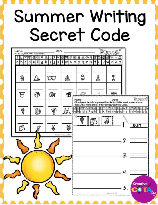 Summer Secret Code Handwriting Packet - Your Therapy Source