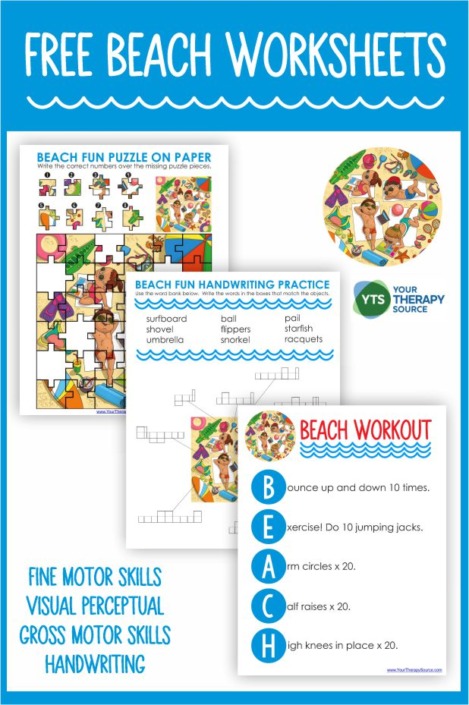 Beach Worksheets Free Printables - Your Therapy Source