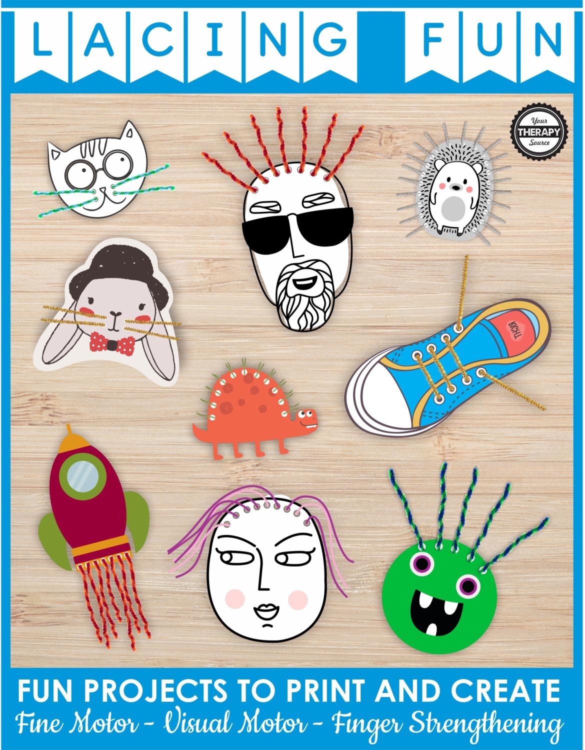 Printable Lacing Cards - Your Therapy Source