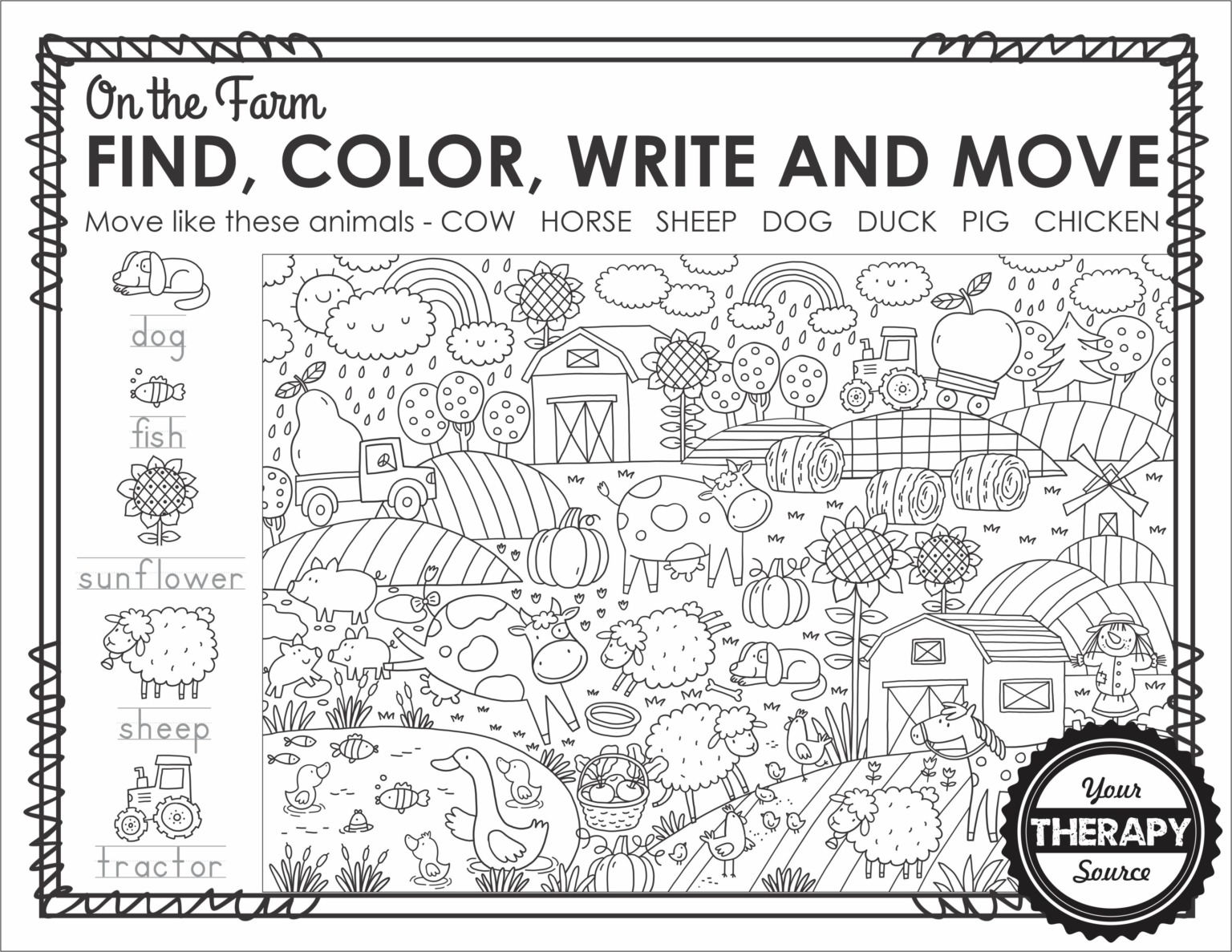 Farm Printable - Your Therapy Source