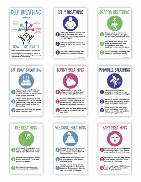 Breathing Tools for Kids Posters - Your Therapy Source