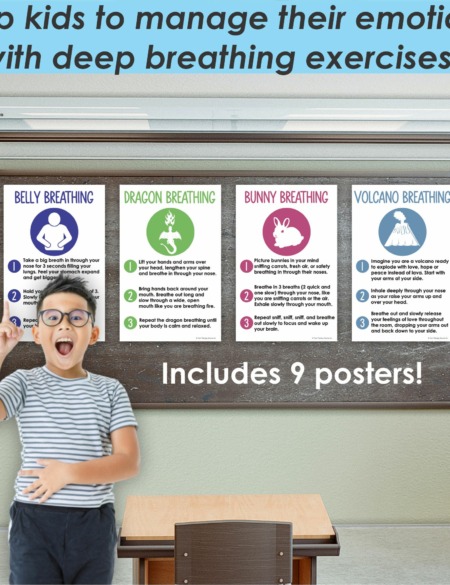Breathing Tools for Kids Posters - Your Therapy Source