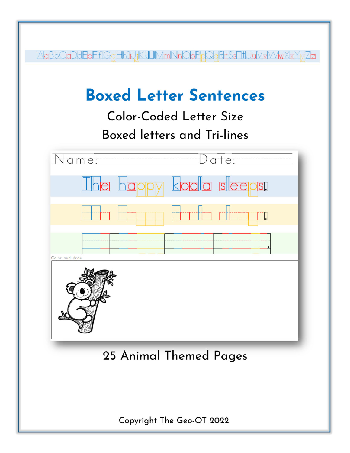 Boxed Letter Sentences Animal Theme - Your Therapy Source