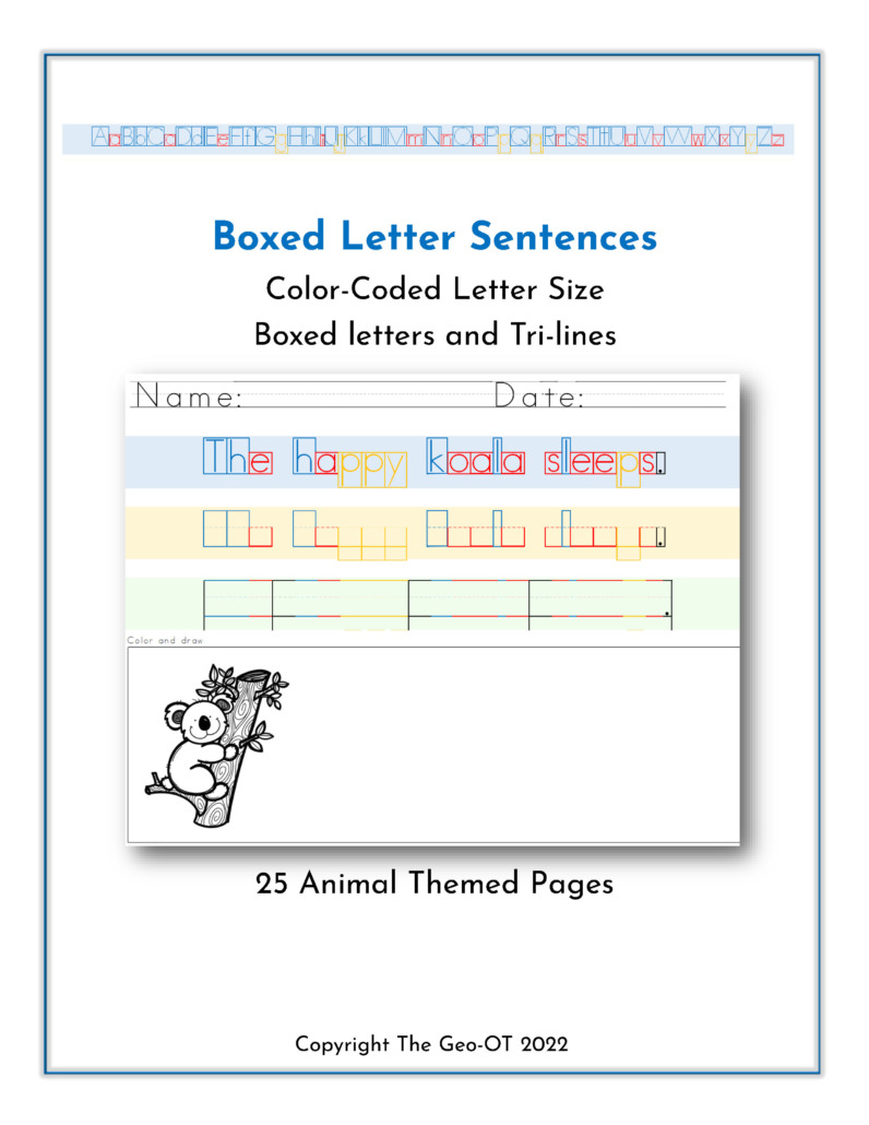 Boxed Letter Sentences Animal Theme - Your Therapy Source