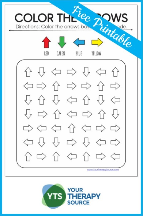 Color the Arrows PDF Worksheet Freebie - Your Therapy Source