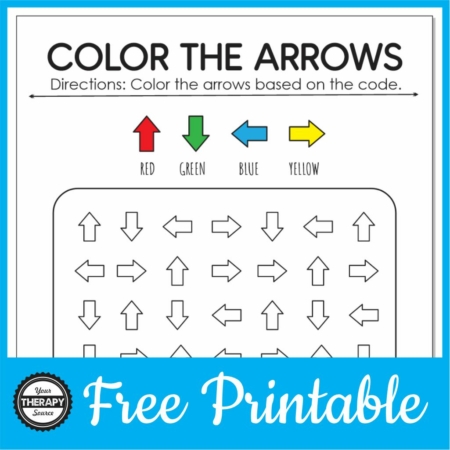 Color the Arrows PDF Worksheet Freebie - Your Therapy Source