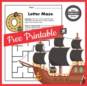 Pirate Tracing Sheet - Free Printable - Your Therapy Source