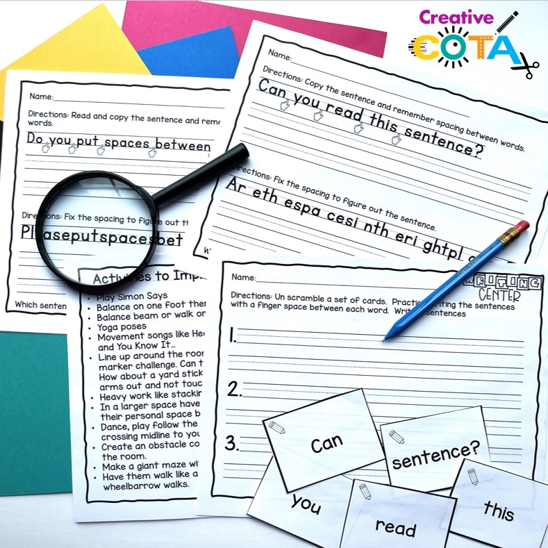 Handwriting Spacing Between Words - Your Therapy Source