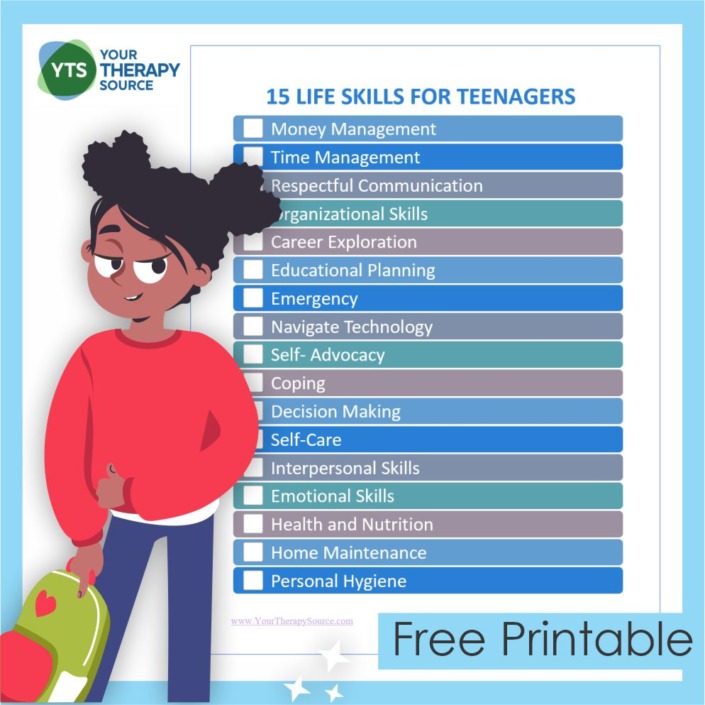 Teenage Life Skills Checklist PDF - Your Therapy Source