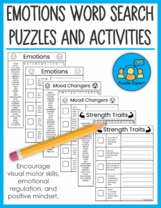 Emotions Word Search and Activities Packet - Your Therapy Source