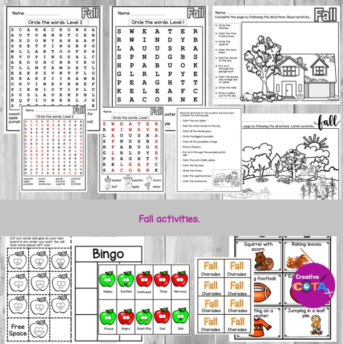 September Occupational Therapy Variety Packet - Your Therapy Source