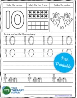 Number Tracing Worksheets PDF - FREE - Your Therapy Source
