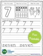 Number Tracing Worksheets PDF - FREE - Your Therapy Source