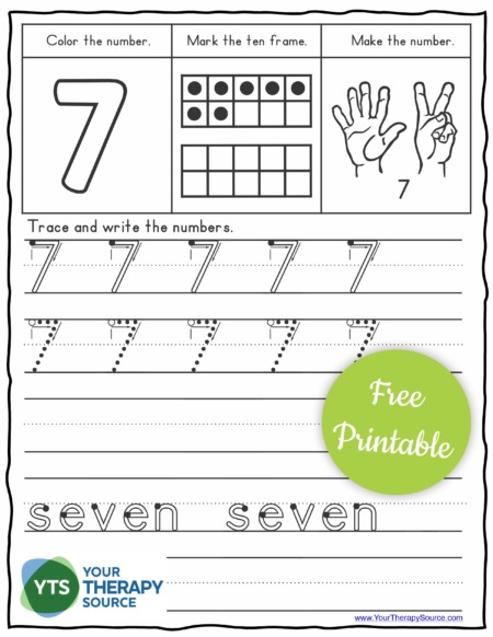 Number Tracing Worksheets PDF - FREE - Your Therapy Source
