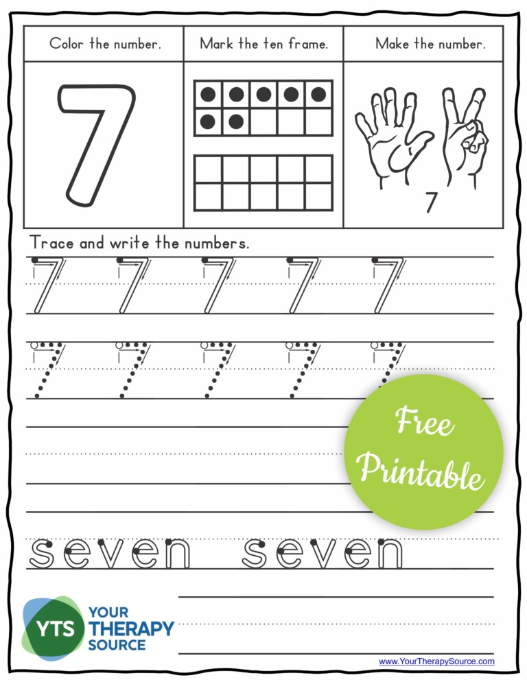 Number Tracing Worksheets PDF - FREE - Your Therapy Source