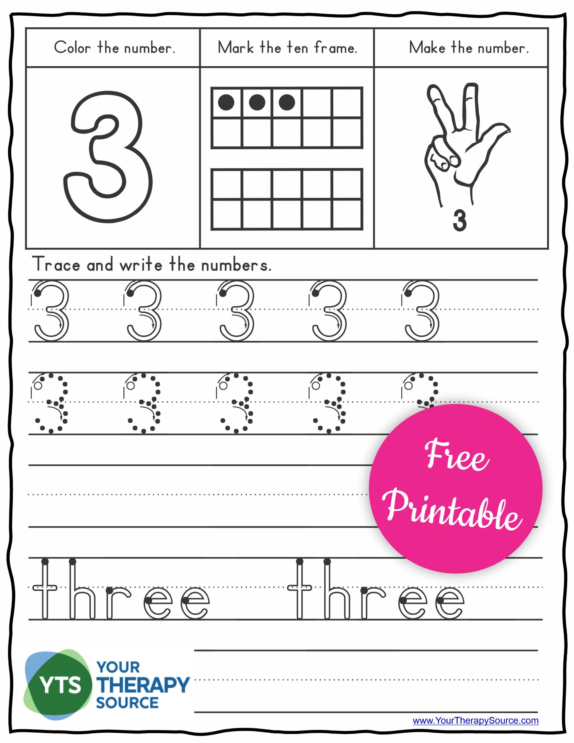 Number Tracing Worksheets PDF FREE Your Therapy Source Number Tracing Worksheets PDF FREE Your Therapy Source