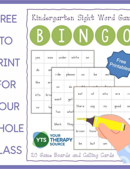 Kindergarten Sight Word Bingo - Your Therapy Source