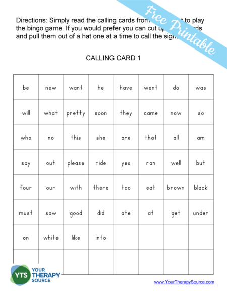 Kindergarten Sight Word Bingo - Your Therapy Source