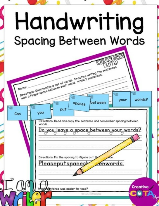 Handwriting Spacing Between Words - Your Therapy Source