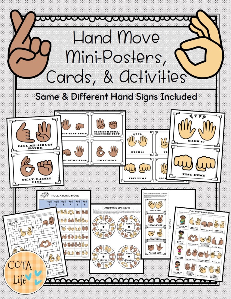 Hand Moves Posters and Activities - Your Therapy Source