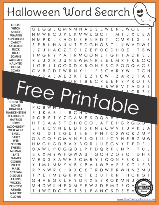 Halloween Word List Printable FREE PDF - Your Therapy Source