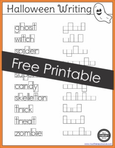 Halloween Word List Printable FREE PDF - Your Therapy Source