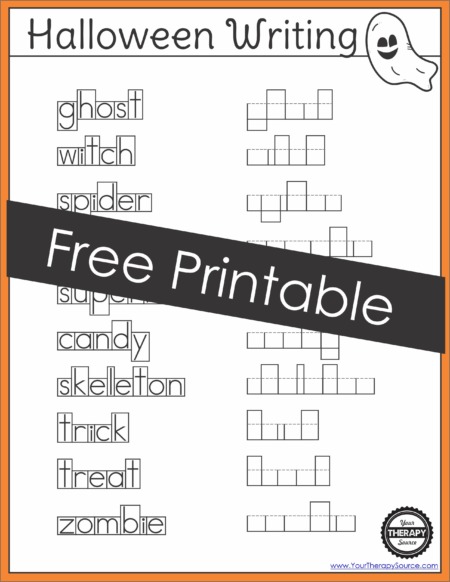 Halloween Word List Printable FREE PDF - Your Therapy Source