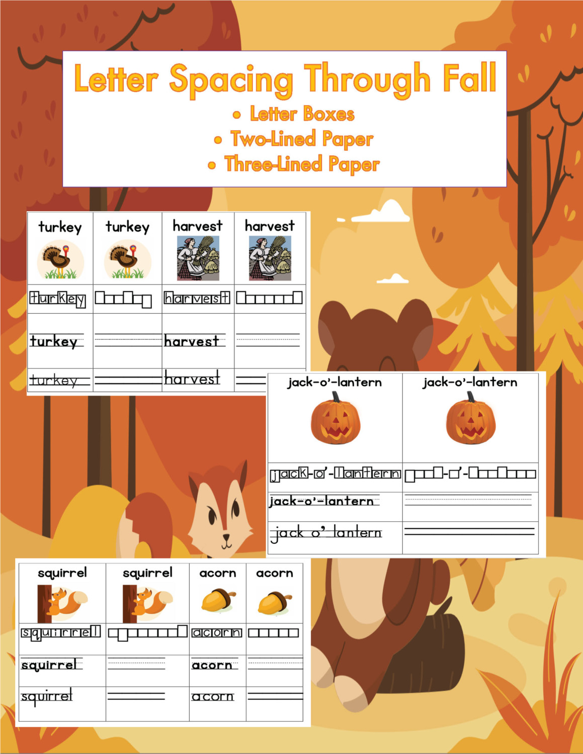 Fall Letter Spacing - Your Therapy Source