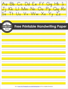 Handwriting Paper Printable - FREE - Your Therapy Source