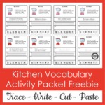 Kitchen Vocabulary Worksheet Freebie - Your Therapy Source
