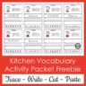 Kitchen Vocabulary Worksheet Freebie - Your Therapy Source