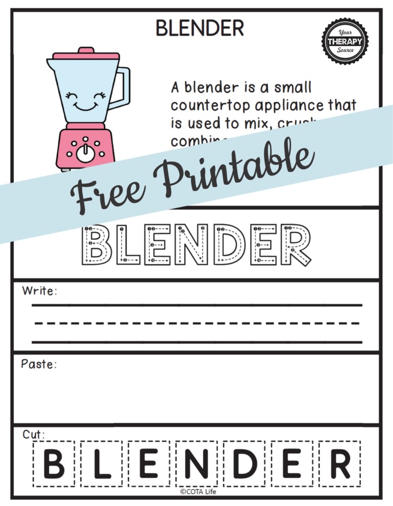 Kitchen Vocabulary Worksheet Freebie - Your Therapy Source