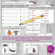 Halloween Secret Code Worksheets - Your Therapy Source