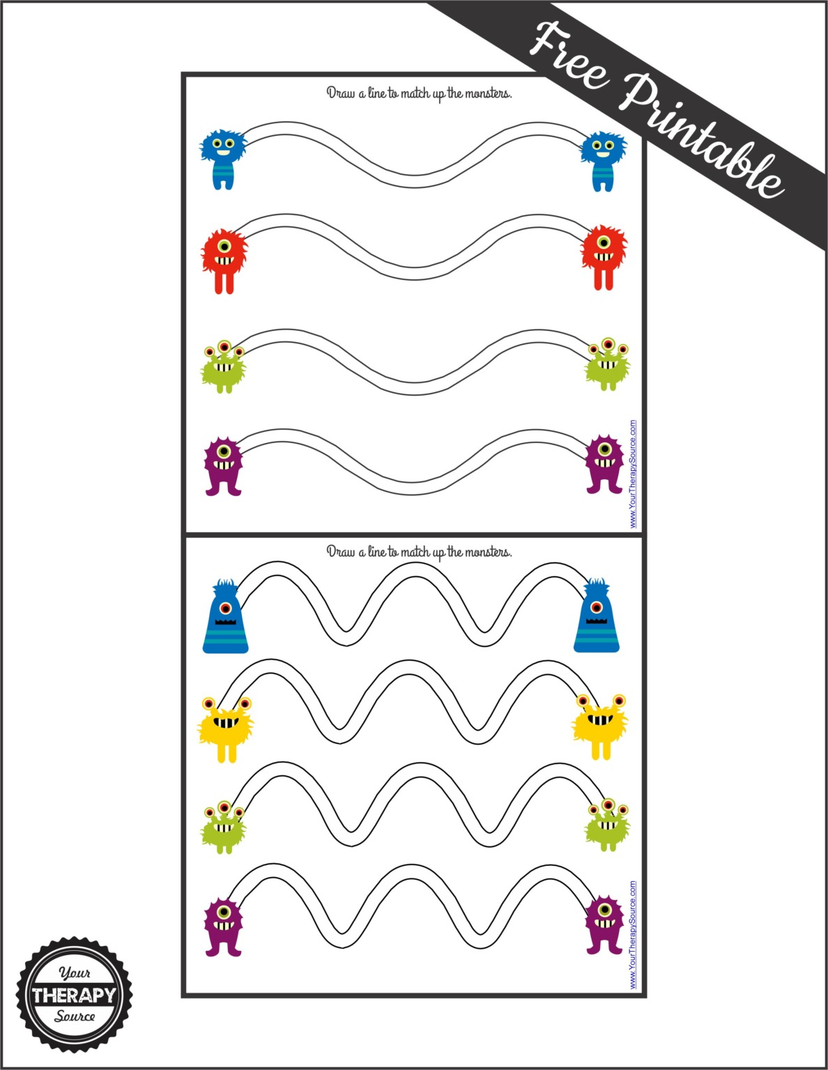 Monster Mazes PDF Free Printables - Your Therapy Source
