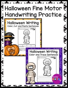 Halloween Sentences - Color, Cut, Paste, Write - Your Therapy Source