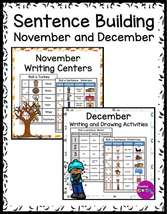 November and December Roll a Sentence - Your Therapy Source