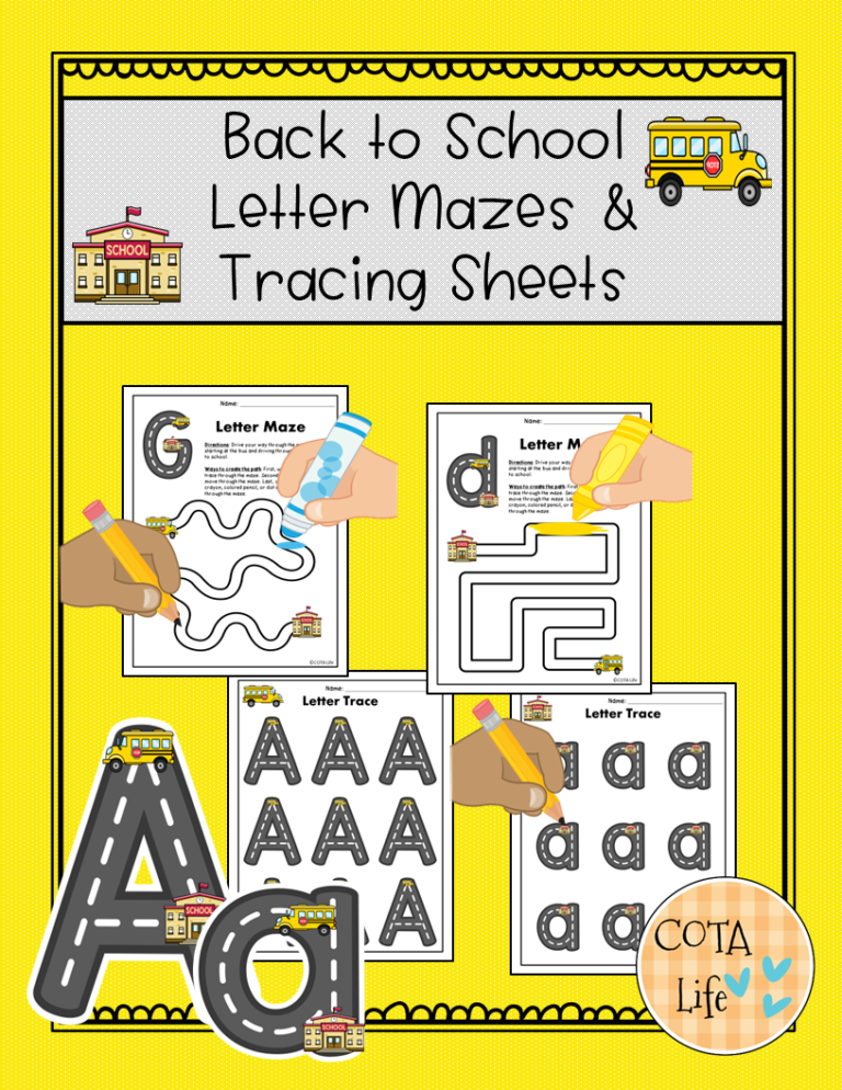 School Maze and Tracing Sheets - FREE - Your Therapy Source