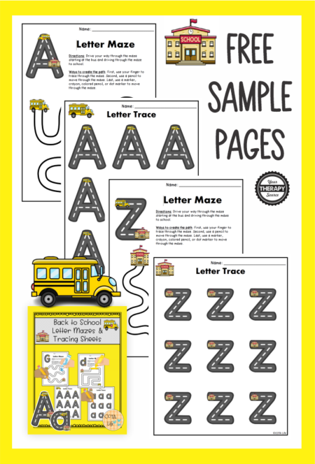 School Maze and Tracing Sheets - FREE - Your Therapy Source