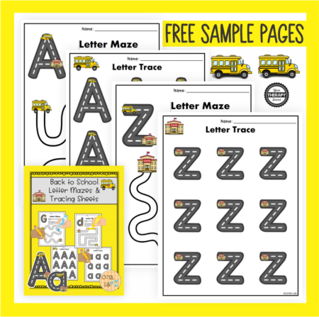 School Maze and Tracing Sheets - FREE - Your Therapy Source