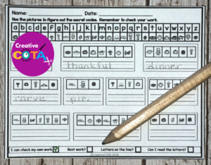 Thanksgiving Secret Code Worksheets - Your Therapy Source