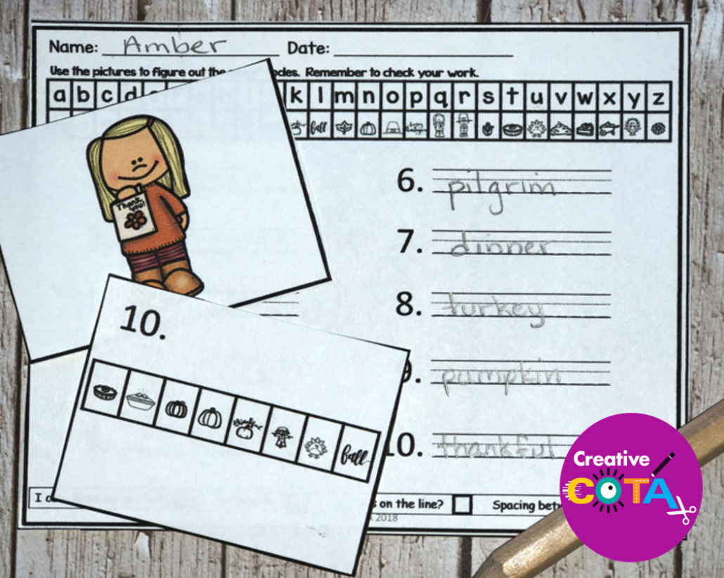 Thanksgiving Secret Code Worksheets - Your Therapy Source