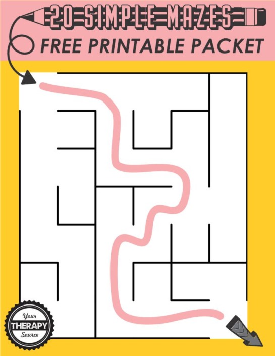 Simple Mazes - Free PDF Packet - Your Therapy Source